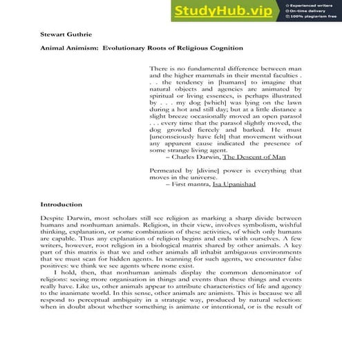 A Cognitive Theory Of Religion | PDF