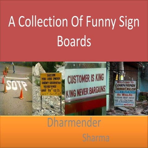 A collection of funny sign boards | PPTX