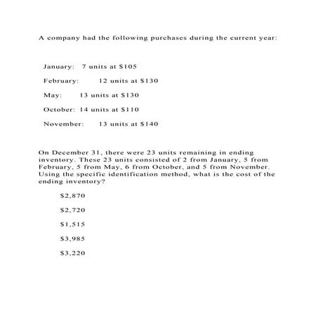 A company had the following purchases during the current year.docx