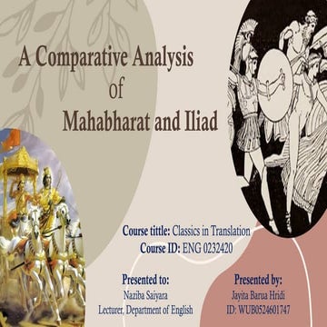 Comparative Analysis of Mahabharat and Iliad: War, Ethics, and Culture ...