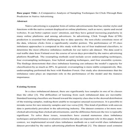 A Comparative Analysis Of Sampling Techniques For Click Through Rate