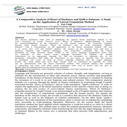 A comparative ana;ysis of Heart of Darkness.pdf
