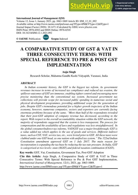 Impact of GST on Indian Economy | PPT