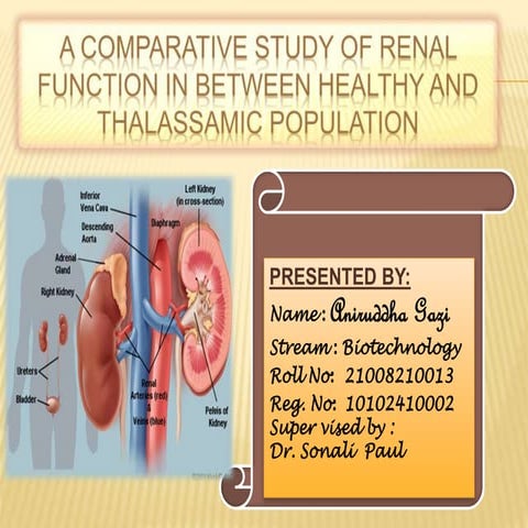 A comparative study of renal function in between Healthy and ...