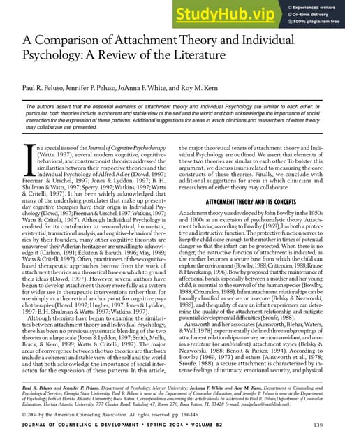 Attachment Theory And Gestalt Psychology 2007 | PDF | Parenting Babies and Toddlers | Parenting