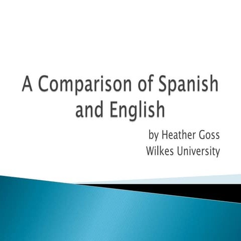 A comparison of spanish and english poster | PPT