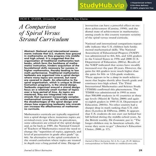 A Comparison Of Spiral Versus Strand Curriculum20190831 74125 7Ujsjy | PDF