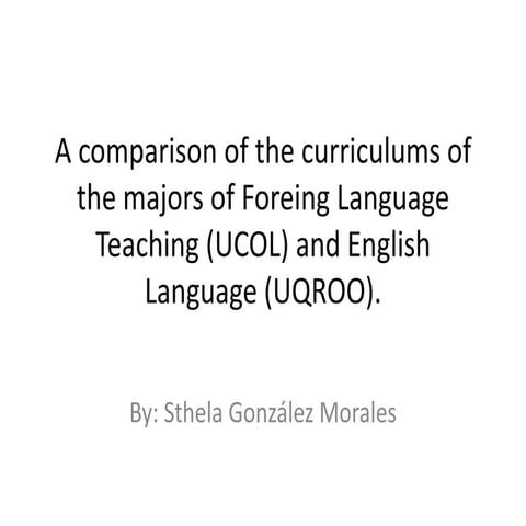 A comparison of the curriculums of the majors | PPT