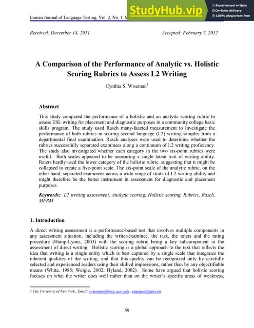 Argumentative Writing And Academic Achievement A Longitudinal Study | PDF