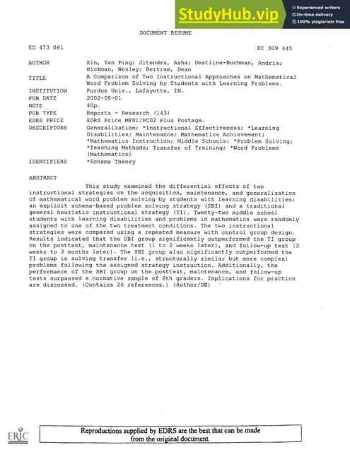 A Review Of The Literature Fraction Instruction For Struggling Learners In Mathematics | PDF