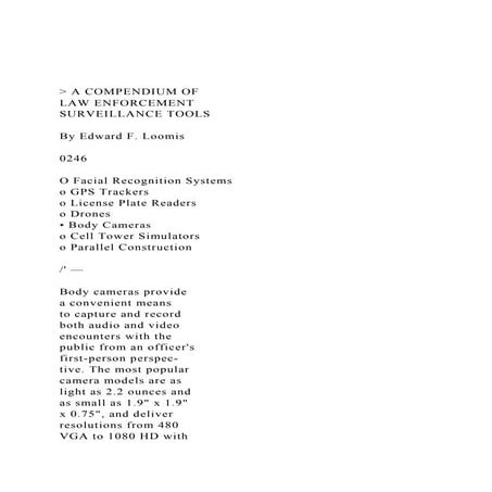 A COMPENDIUM OF LAW ENFORCEMENT SURVEILLANCE TOOLS B.docx