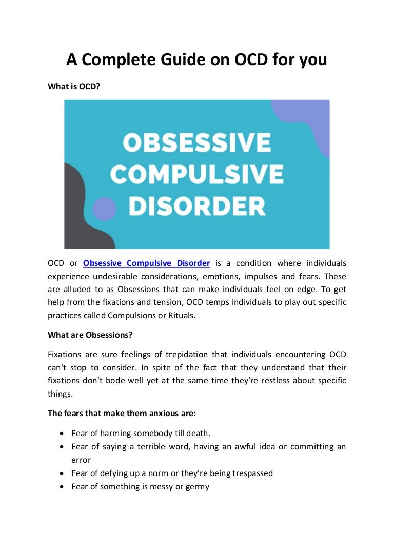 A Complete Guide On Ocd For You