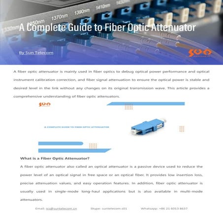 A Complete Guide to Fiber Optic Attenuator | PDF