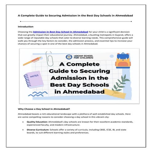 A Complete Guide to Securing Admission in the Best Day Schools in ...