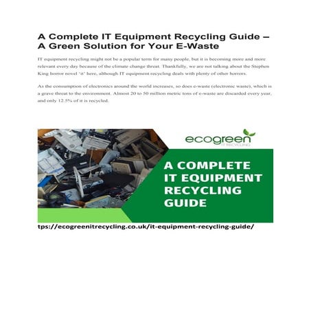 A complete it equipment recycling guide | PDF