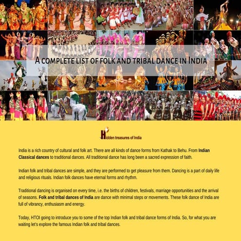 A complete list of folk and tribal dance in india | PDF