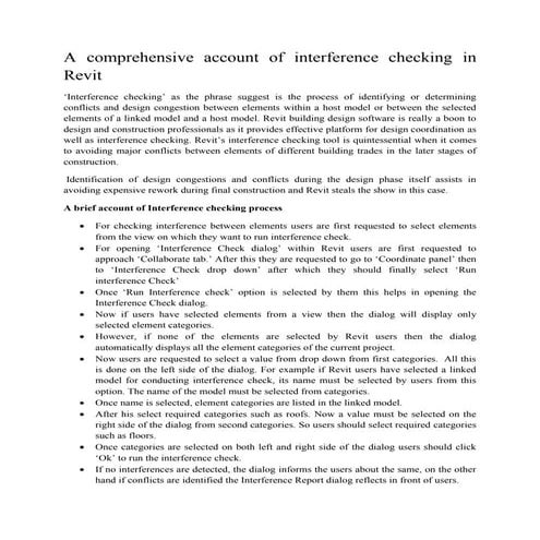 A comprehensive account of interference checking in revit | PDF