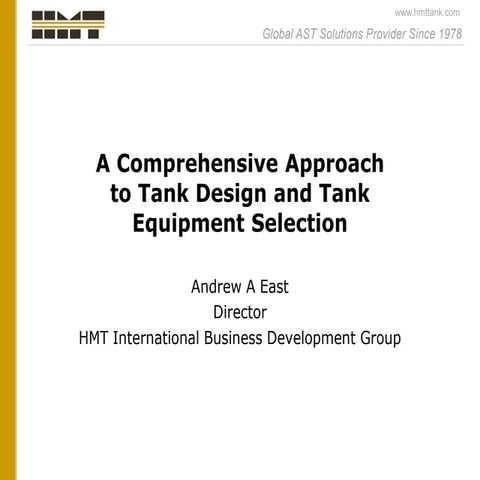 A comprehensive approach to tank design and tank equipment selection | PDF