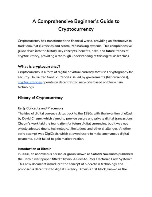 What is Cryptocurrency and how does it work? | PDF