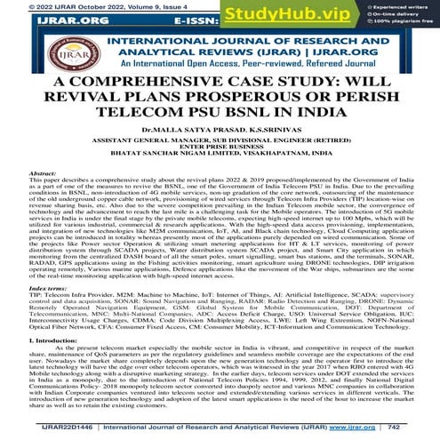 A COMPREHENSIVE CASE STUDY WILL REVIVAL PLANS PROSPEROUS OR PERISH TELECOM PSU BSNL IN INDIA | PDF