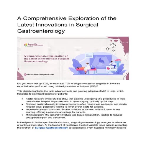 A Comprehensive Exploration of the Latest Innovations in Surgical ...