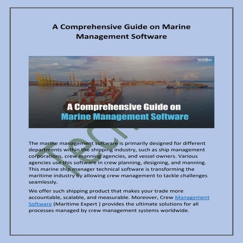 A Comprehensive Guide on Marine Management Software.pdf | Operating ...