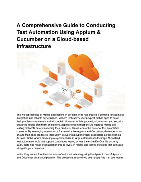 A Comprehensive Guide To Conducting Test Automation Using Appium And Cucumber On A Cloud Based