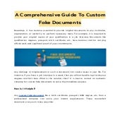 A Comprehensive Guide To Custom Fake Documents