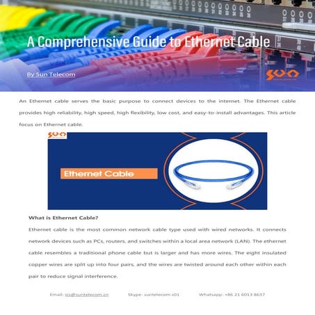 A Comprehensive Guide to Ethernet Cable | PDF