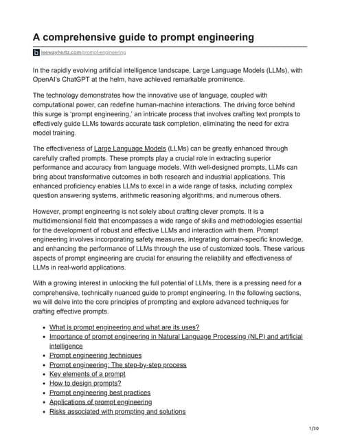 Prompt Engineering.pptx | Technology Industry | Industries