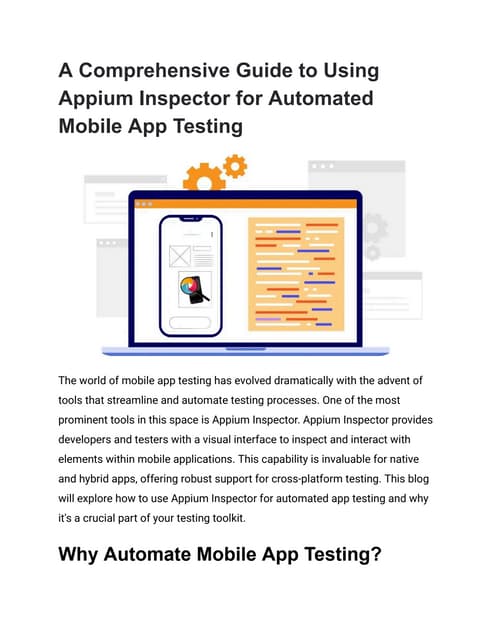 A Comprehensive Guide To Using Appium Inspector For Automated Mobile App Testingpdf Operating