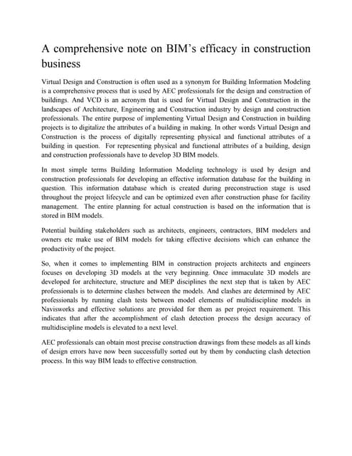 Virtual Design and Construction (VDC) overview | PPT