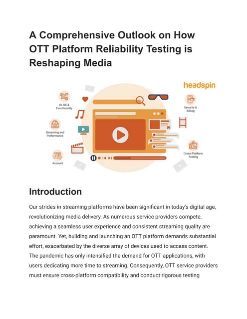 OTT Testing / Media Testing services | PPT