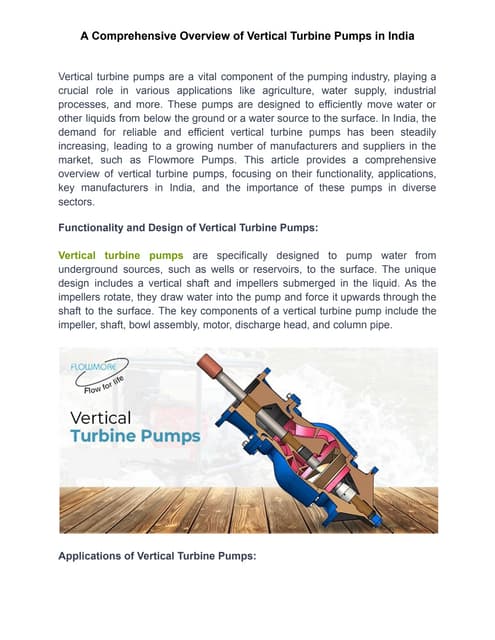Vertical Turbine Pumps: Essential for Efficient Water Management by ...