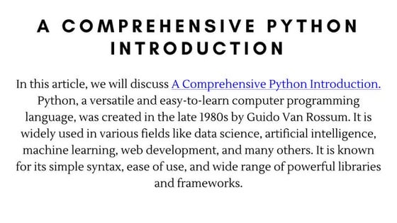 Python (programming language) for beginner | PPTX