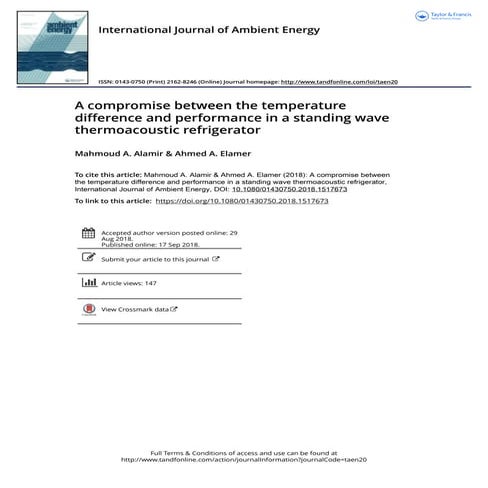 THERMOACOUSTIC REFRIGERATION SYSTEM SETUP | PDF