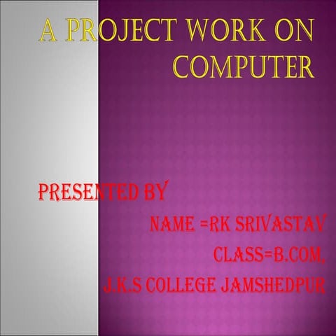 A computer project work of RK SRIVASTAV | PPT