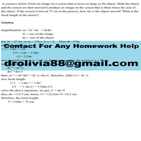 A concave mirror forms an image on a screen that is twice as large as.pdf