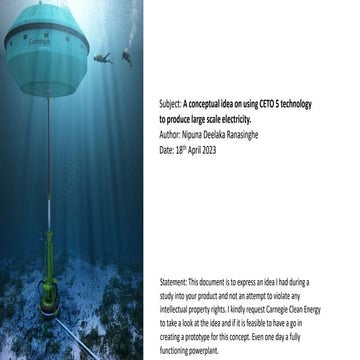 A conceptual idea on using CETO 5 technology to produce large scale ...