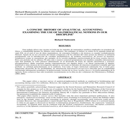 A Concise History Of Analytical Accounting Examining The Use Of ...