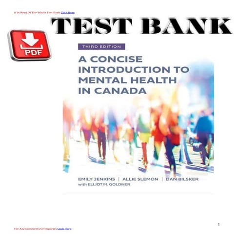 Test Bank for A Concise Introduction to Mental Health in Canada – Clear ...
