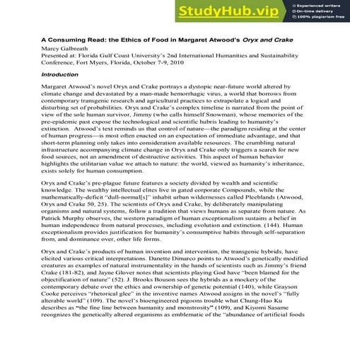 A Consuming Read the Ethics of Food in Margaret Atwood s Oryx and Crake.pdf