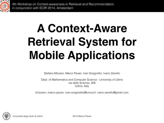 A Context Aware Retrieval System For Mobile Applications Ppt 1095