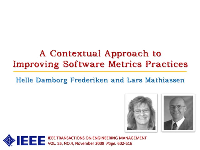 A Contextual Approach To Improving Software Metrics Practices Pptx