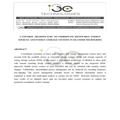 A Control Architecture to Coordinate Renewable Energy Sources and Energy Storage Systems in ...