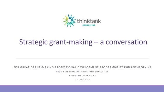 Strategic Grantmaking Basics | PDF