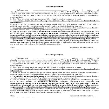 Acord parinte | DOC