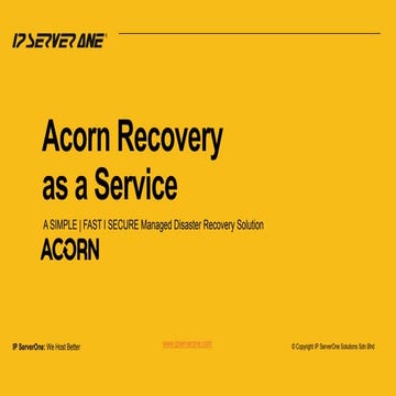 Acorn Recovery: Restore IT infra within minutes | PPTX