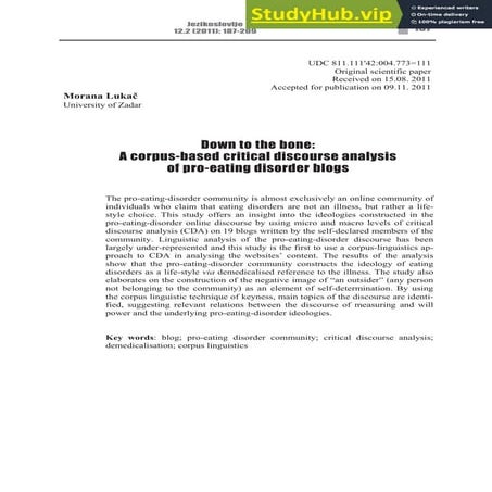 A Corpus-Based Critical Discourse Analysis Of Pro-Eating | PDF ...