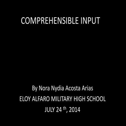 Comprehensible Input | PPTX | Education